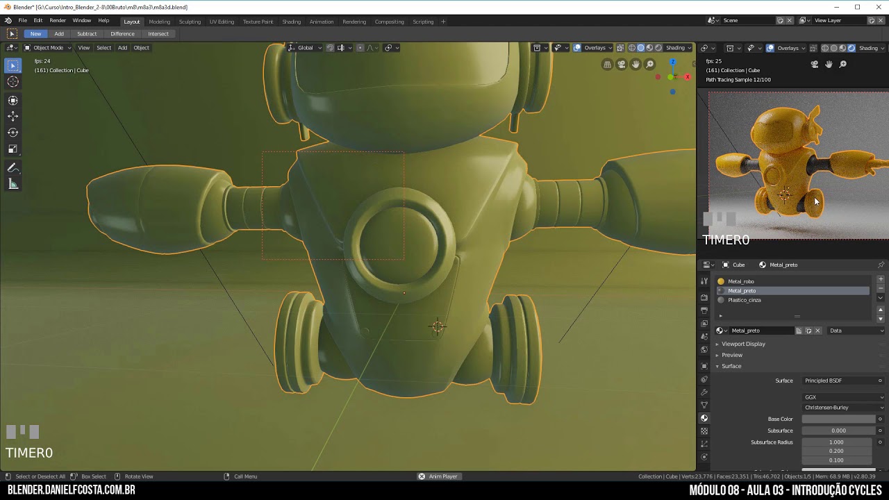 M8a1 Curso Blender 28 Introdução Módulo Cycles Tutorial Português Youtube