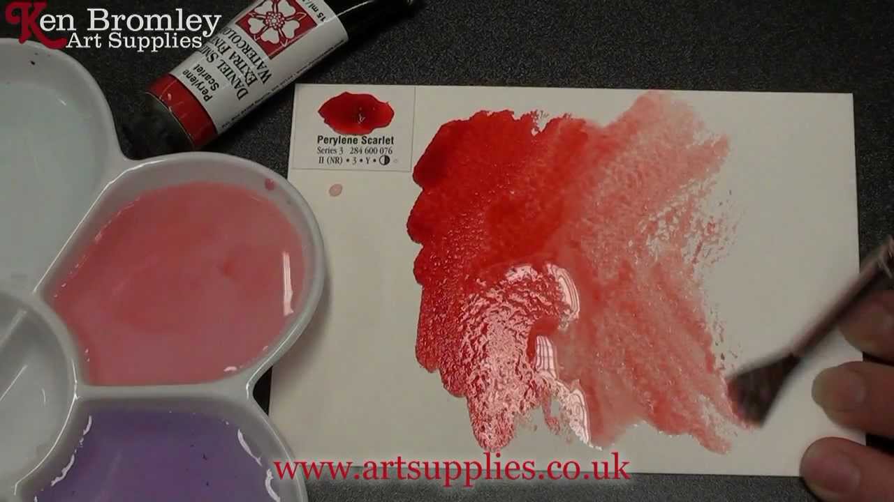 Daniel Smith Extra Fine Watercolour Perylene Scarlet 076 Series 3 - YouTube