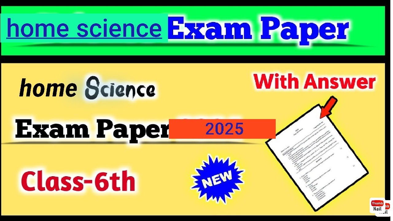 clas 6th home science question paper with answer 2024_2025# home ...
