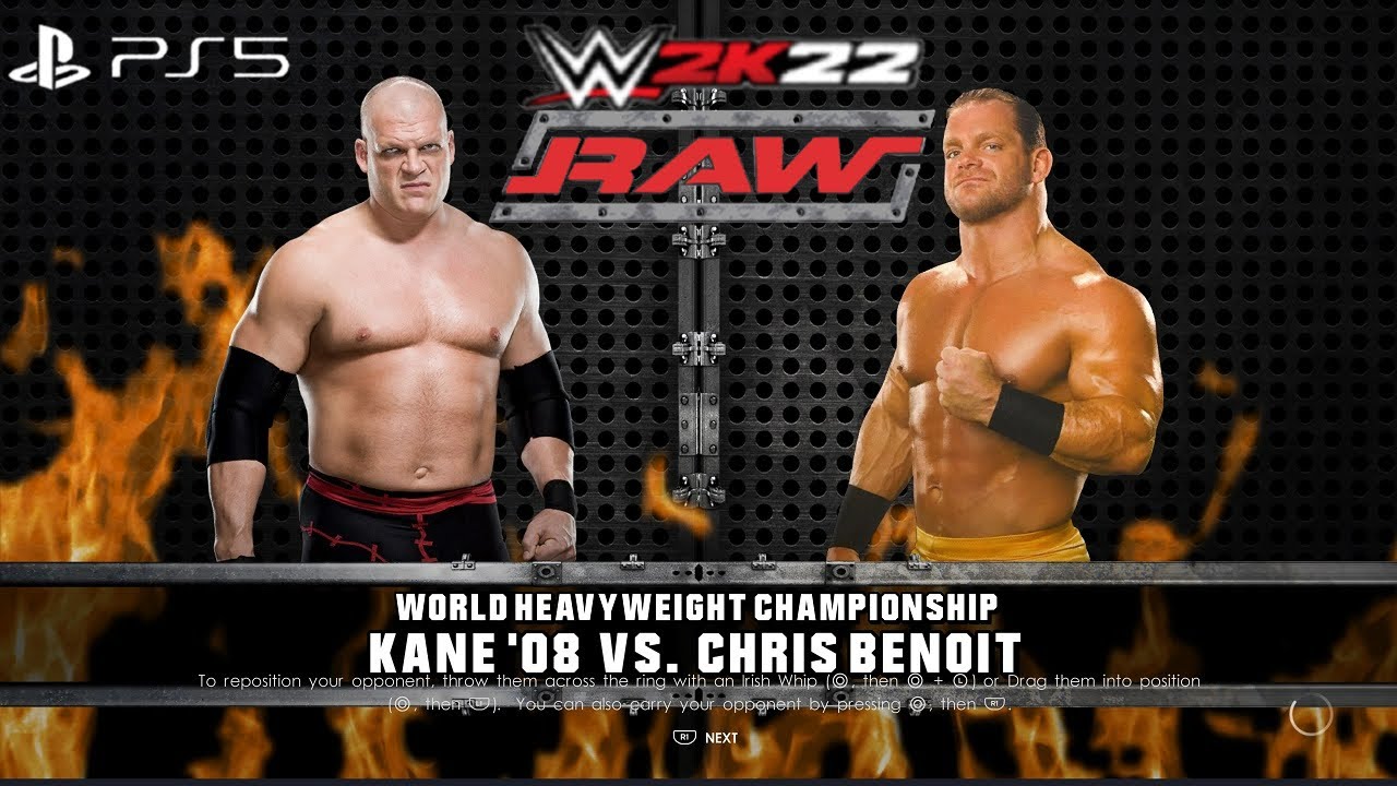 WWE 2K22 (PS5) - KANE vs CHRIS BENOIT | WORLD HEAVYWEIGHT TITLE MATCH ...