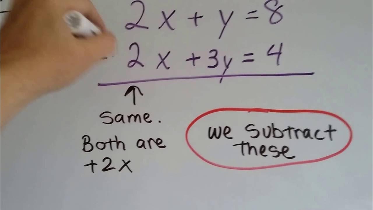 Grade 8 Math #8.3c, Elimination Method - Know when to add or subtract ...