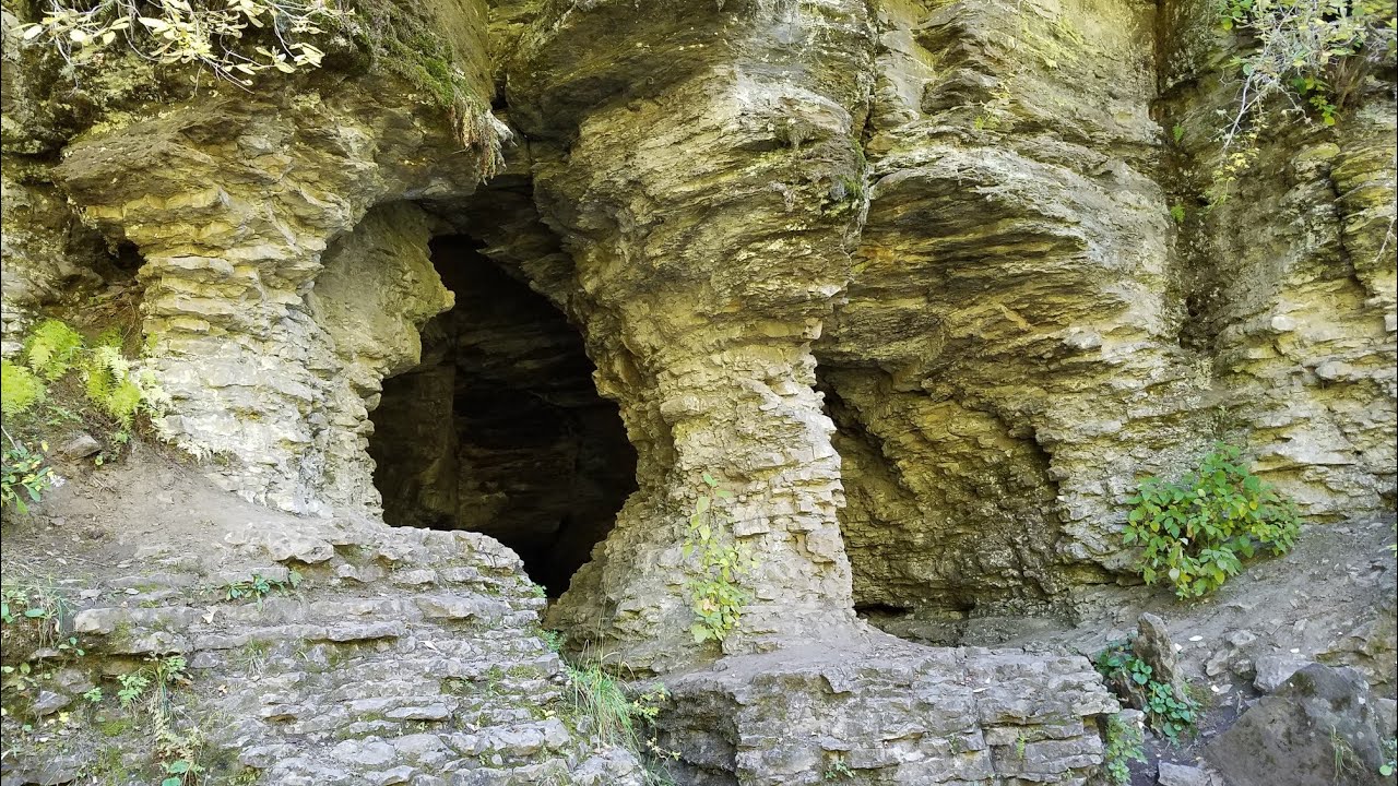 Cave With Double Entrance In Santa Fe National Forest Of New Mexico ...
