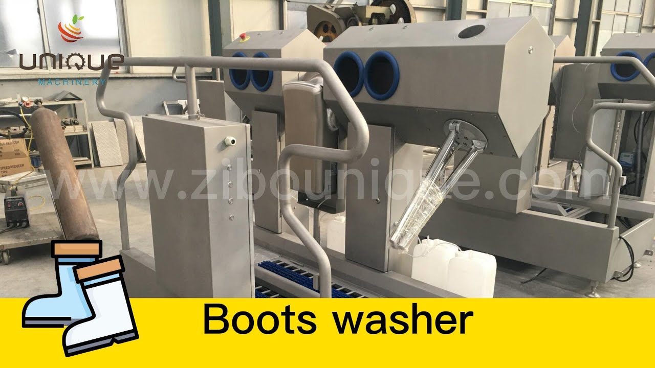 Sole boot and hand cleaning machine hygiene station - YouTube