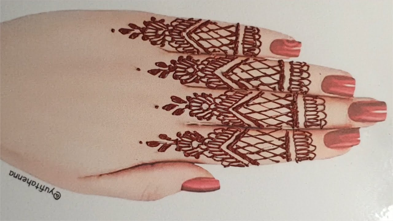 Henna di Jari Motif Jaring│Tutorial Simple Henna Design on Finger │ How ...