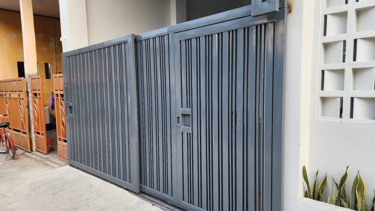 bikin pintu pagar double sliding dan pintu beranak pesanan bu lina di ...