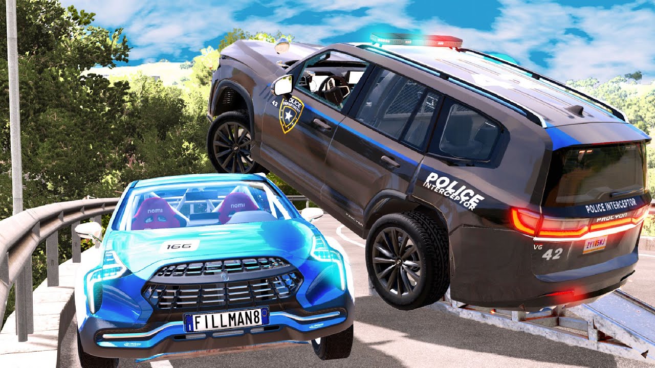 Epic Police Chase Fails with Massive Speed Bumps & Crashes on Highways Beam.NG Drive| CRAZY ...