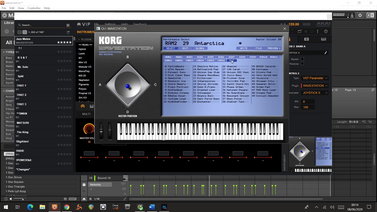 Korg Wavestation in Maschine 2 with Akai Advance 25 and VIP - YouTube