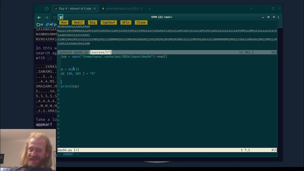 Solving day 4 of Advent of Code 2024 LIVE (with explanations) - YouTube