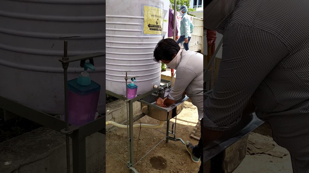 Pedal Operated Hand Wash Station - YouTube