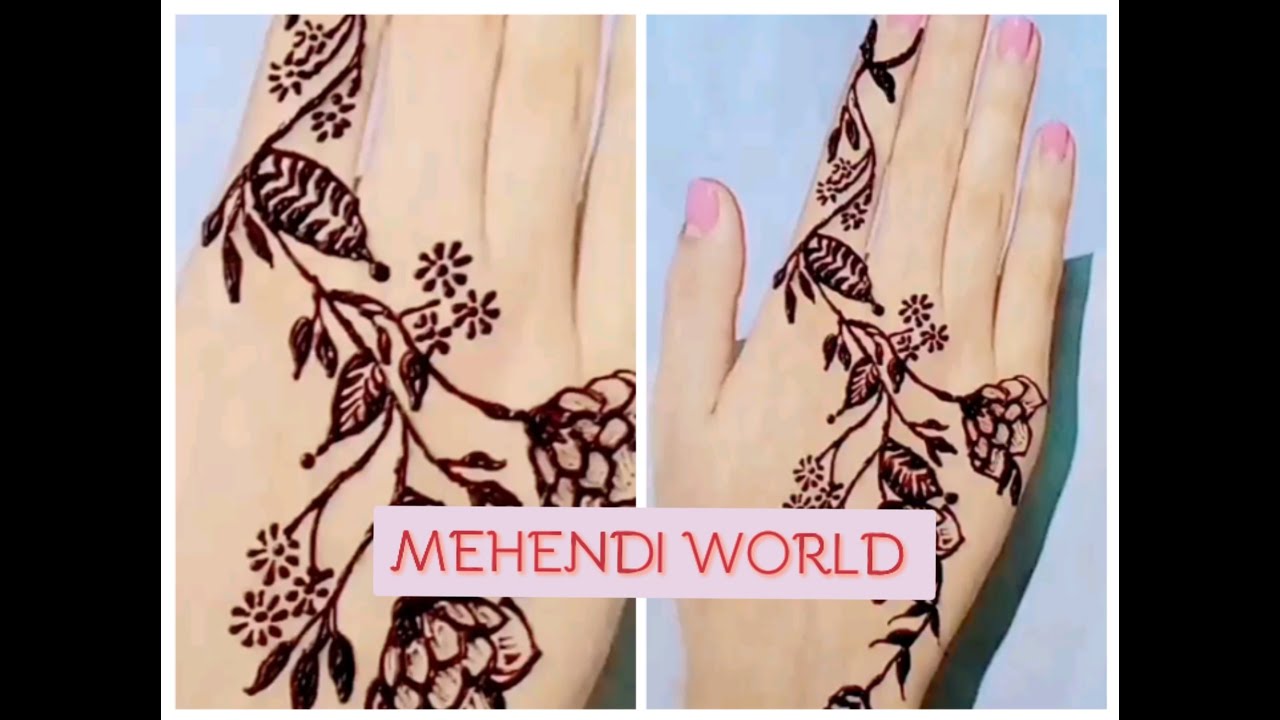 Simple Floral Henna Mehndi Design For hand - YouTube