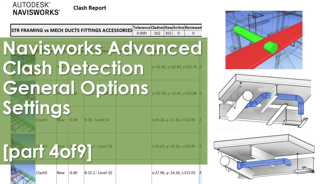 Navisworks Clash Detection General Options Settings [part 4of9] - YouTube