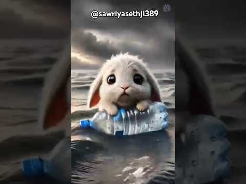 A little rabbit floating in the middle of heavy rainstorm. #Animal rescue #RabbitRescue # ...