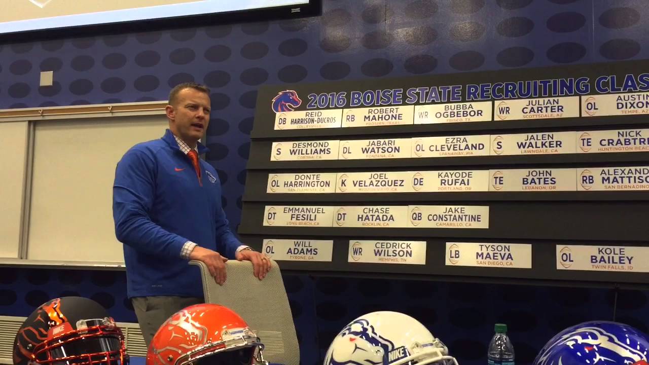 Boise State Football Coach Bryan Harsin On QB Jake Constantine - YouTube