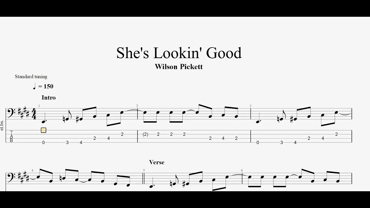 Wilson Pickett - She's Lookin' Good (bass tab) - YouTube