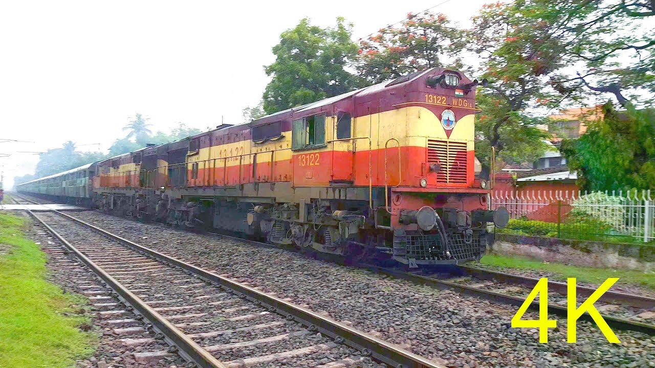 4K Video: Tata Alleppy Express led by Twin WDG-3A Locos. - YouTube