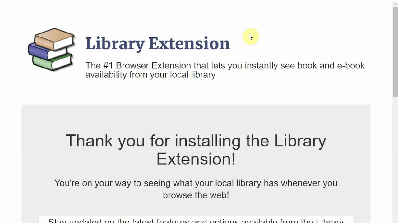 Adding Library Extension to Chome - YouTube