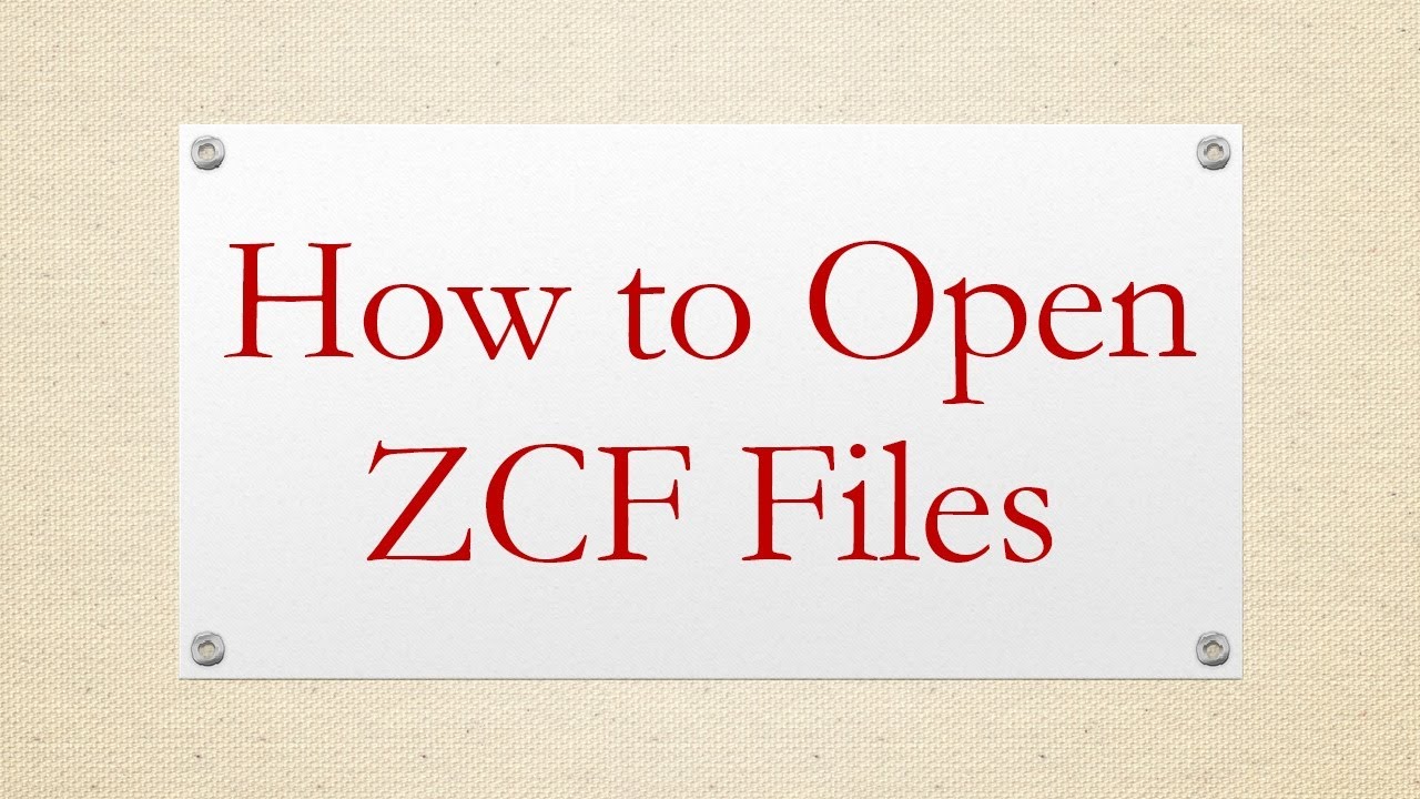 How to Open ZCF Files - YouTube