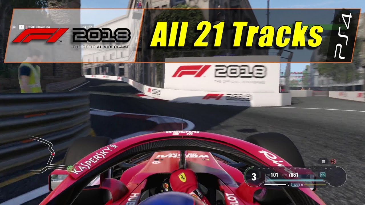 F1 2018 (PS4) - Driving All 21 Tracks - No Sprints (1080@60) - YouTube