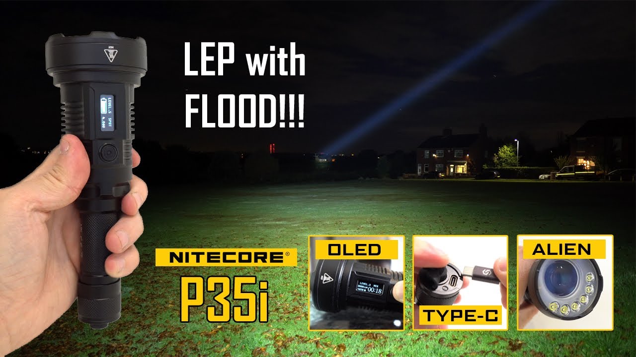 NITECORE P35i LEP laser flashlight with 6 x CREE XP-G3 LED's for flood ...