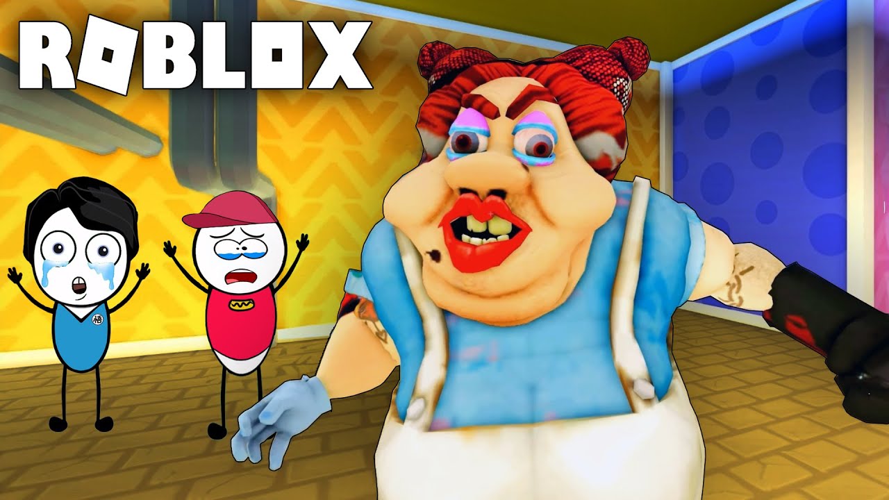 ROBLOX Escape Evil Lunch Lady 🍗🍗 Scary OBBY Full Gameplay | Khaleel and ...
