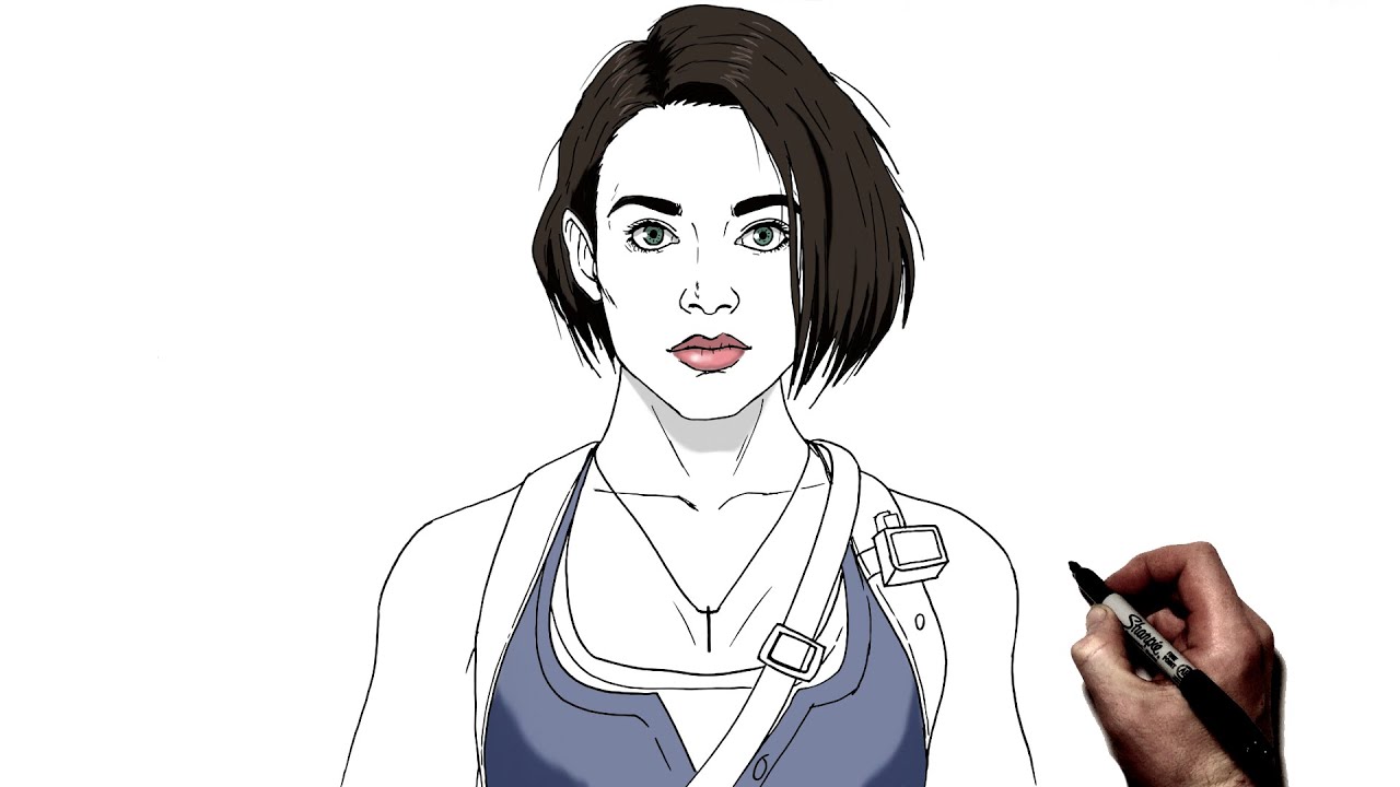 How To Draw Jill Valentine | Step By Step | Resident Evil - YouTube