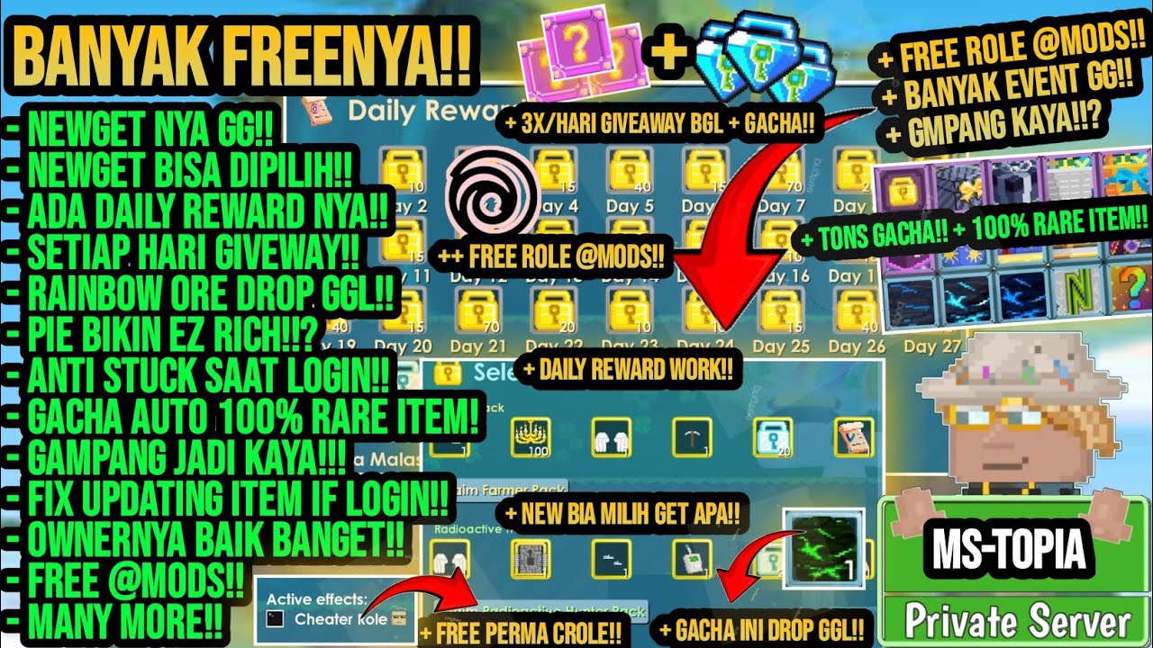 GACHA DROP GGL!🤤🔥+ BANYAK HADIAH NYA!😍 | NEW GTPS 2024 VERSI 4.55 ...