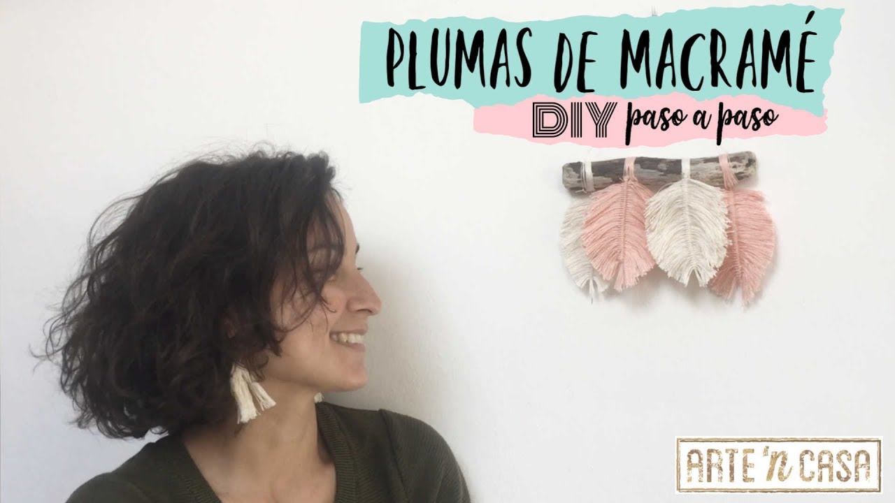DIY Plumas de macramé paso a paso - YouTube