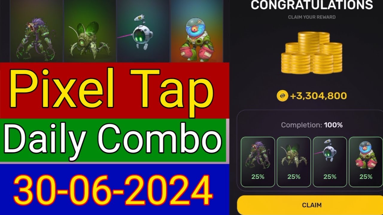 Pixel Tap Daily Combo By Pixelverse || 30 June 2024 Daily Combo ...
