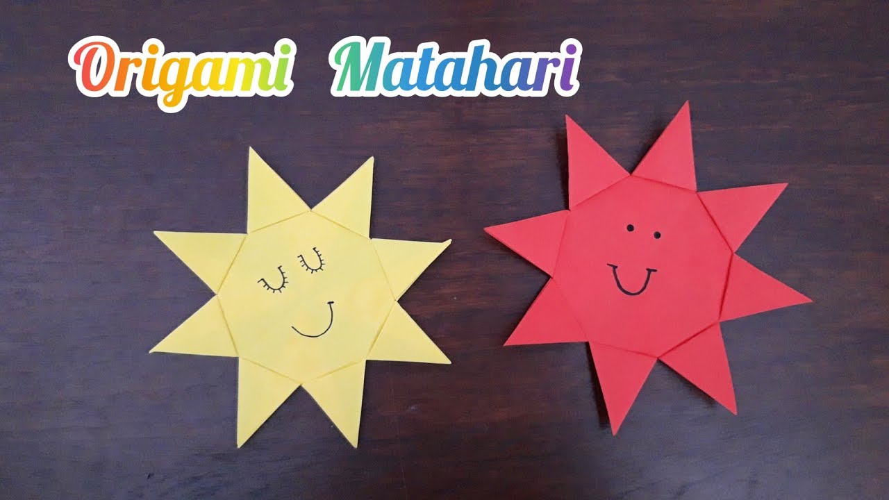 Cara Melipat Origami Bentuk Matahari - YouTube