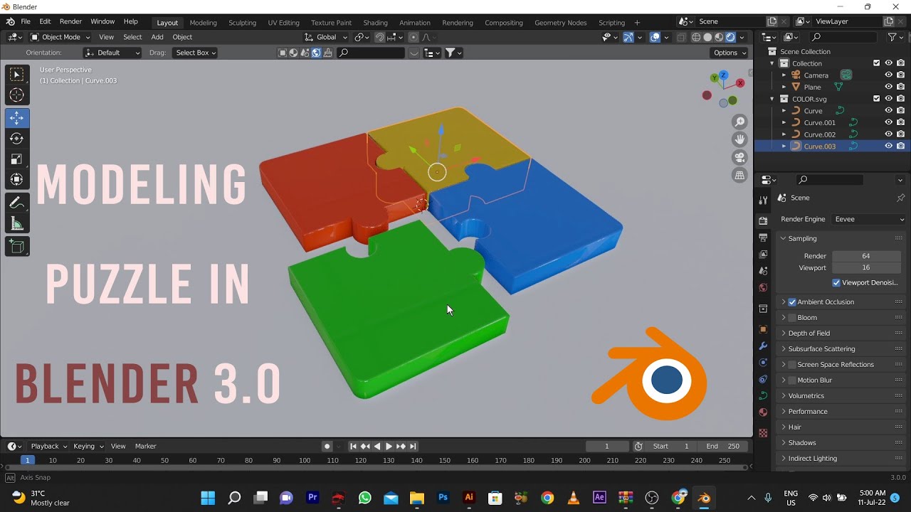 Tutorial | Puzzle in 3D Blender | Graph Skill - YouTube