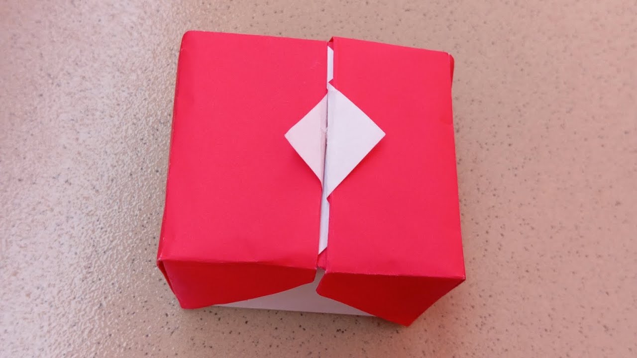 How to make an Origami Paper gift box 🎁 with one sheet of paper - YouTube