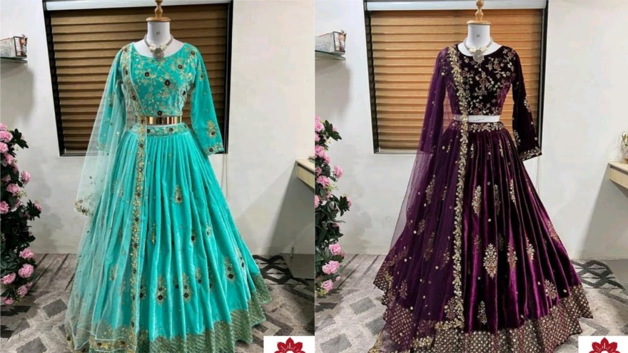 🥰 Heavy sequence with embroidery design velvet leganha collection/new ...