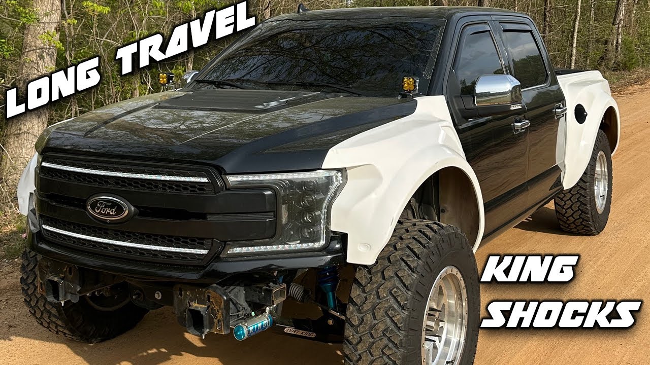 Dirt King LONG TRAVEL install on my PLATINUM F150 - YouTube