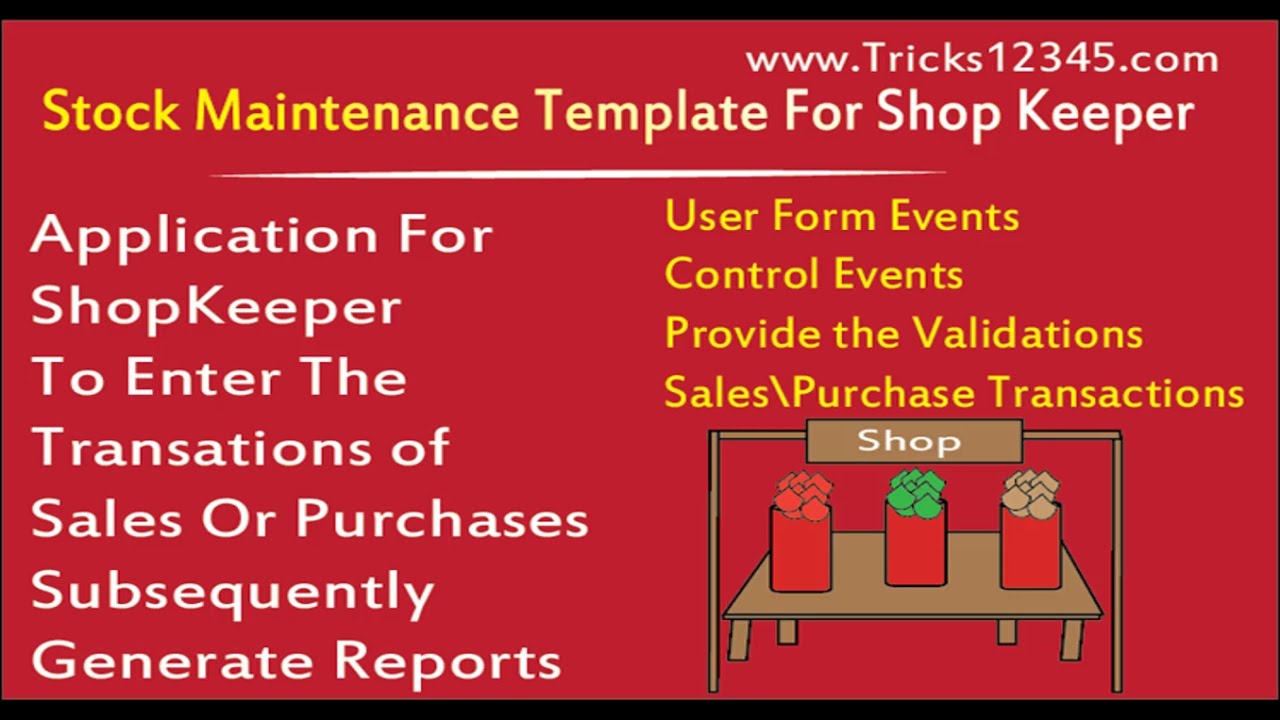 Stock Maintenance Template For Shop Keeper||Record Sales and Purchase ...