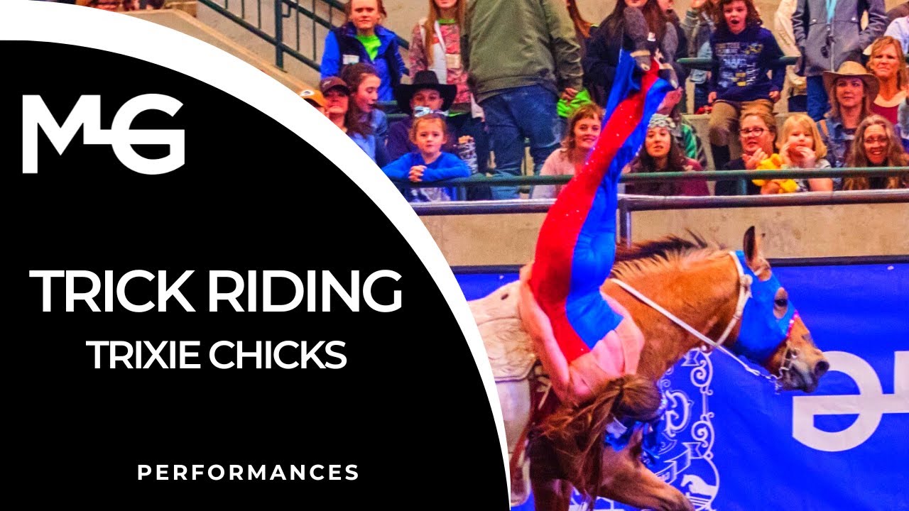 Trixie Chicks Trick Riders Act - Michigan Horse Expo Never Give Up Tour - YouTube