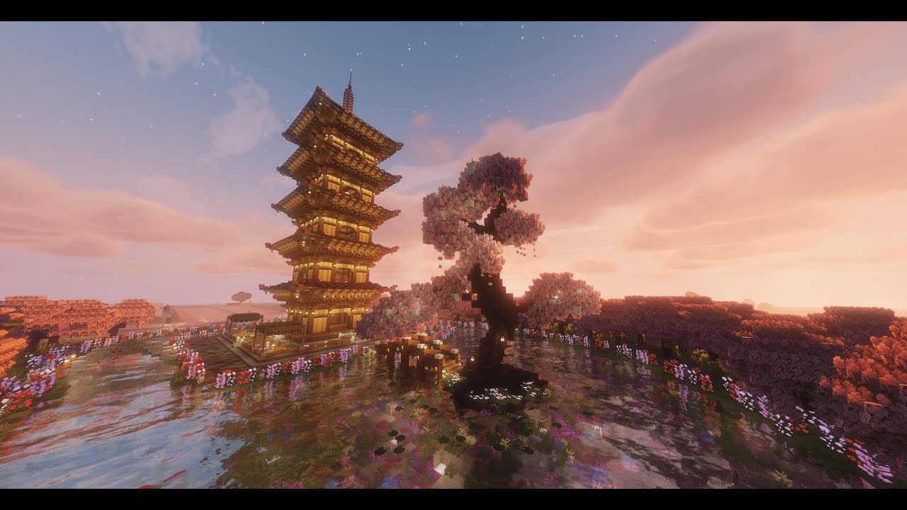 Minecraft | New Modern City | Big Cherry Blossom Tree & Five Story ...