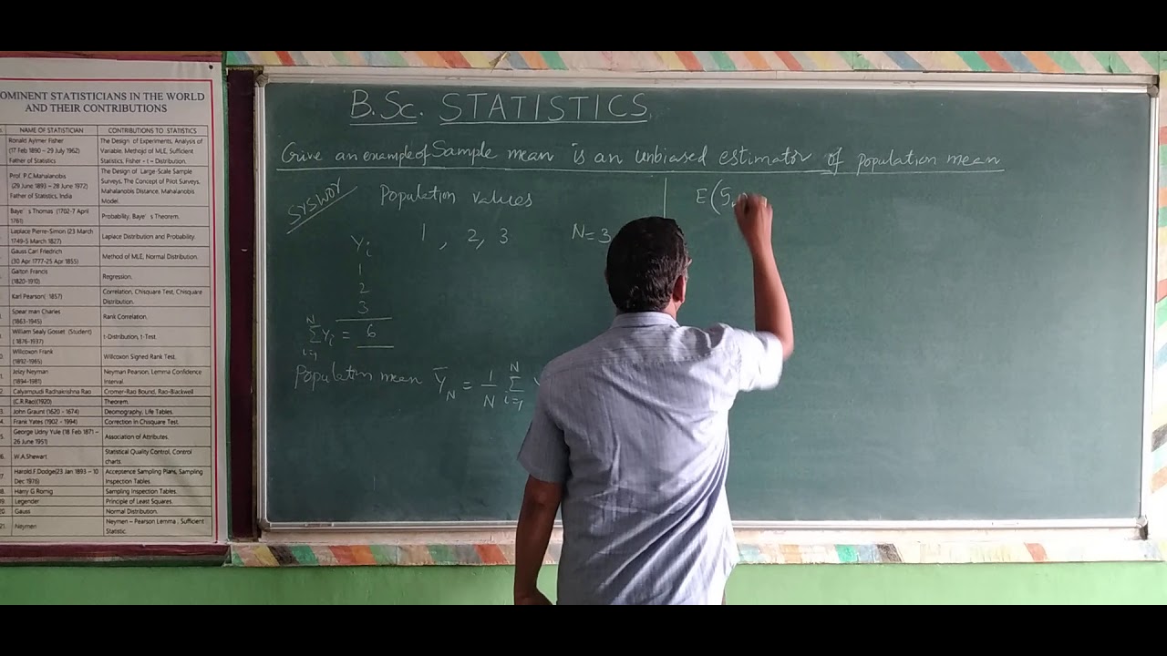 Sample mean is an Unbiased estimator of Population mean with example ...