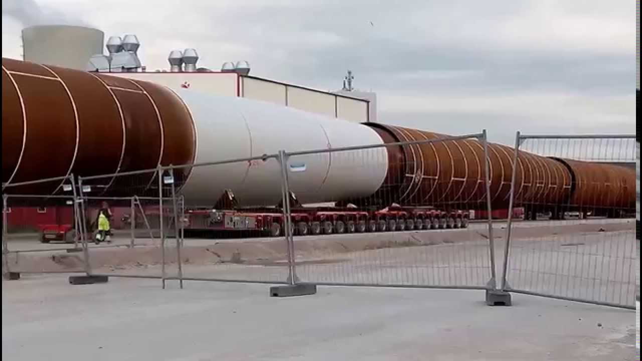 Schwertransport EEW Rostock Selbstfahrer - YouTube