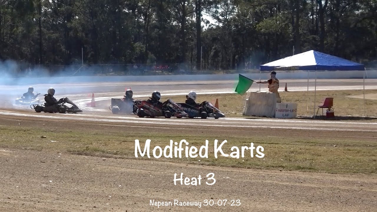 Nepean Raceway Modified Karts Heat 3 - 30-07-23 - YouTube