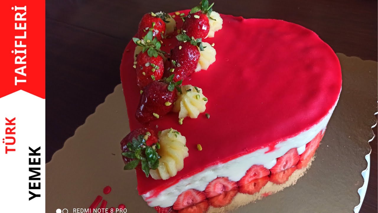 Kırmızı Kalpli Pasta(Red Velvet Cake)SEVGİLİLER GÜNÜNE ÖZEL SEVGİLİYE ...