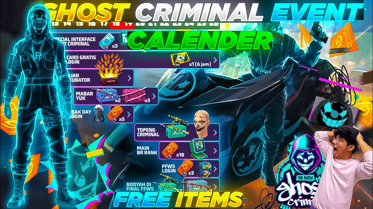 Ghost Criminal Bundle free fire new Event full review - YouTube