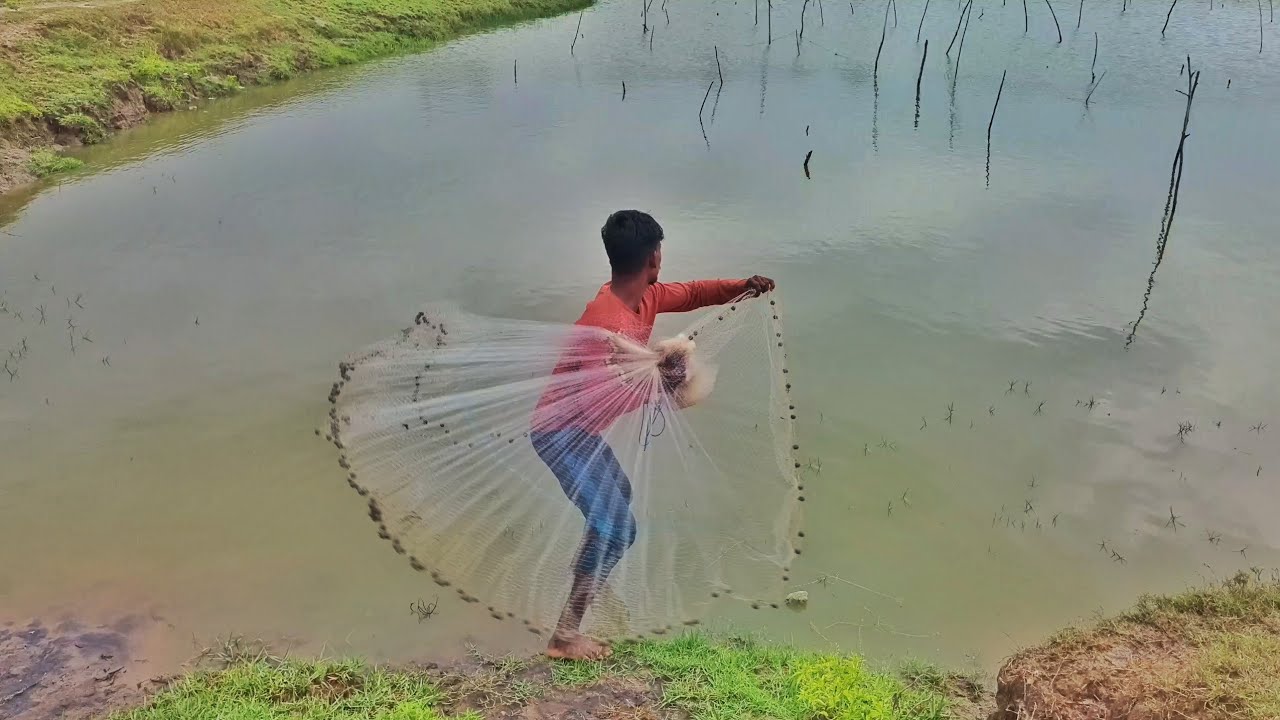 Best Net Fishing Video - Traditional Catching Fish in The River - YouTube