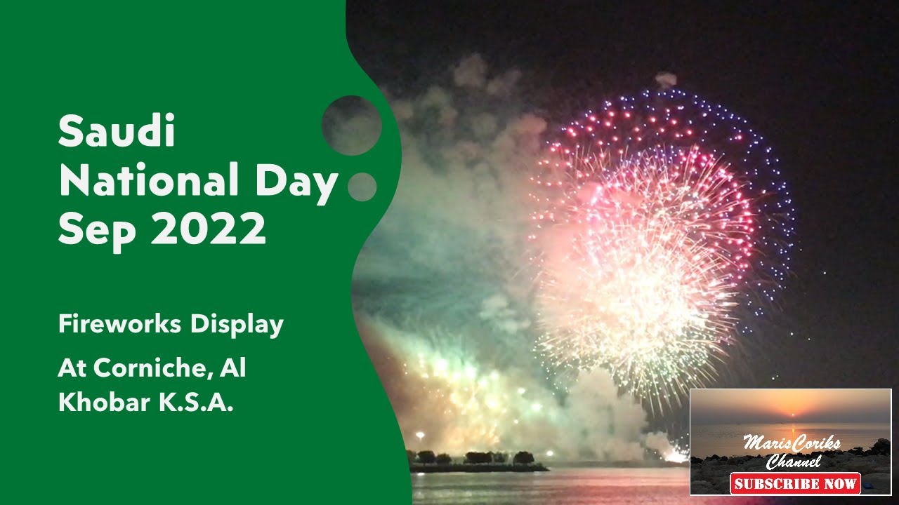 Saudi National Day. 23 Sep 2022. Fireworks display at Corniche, Al ...