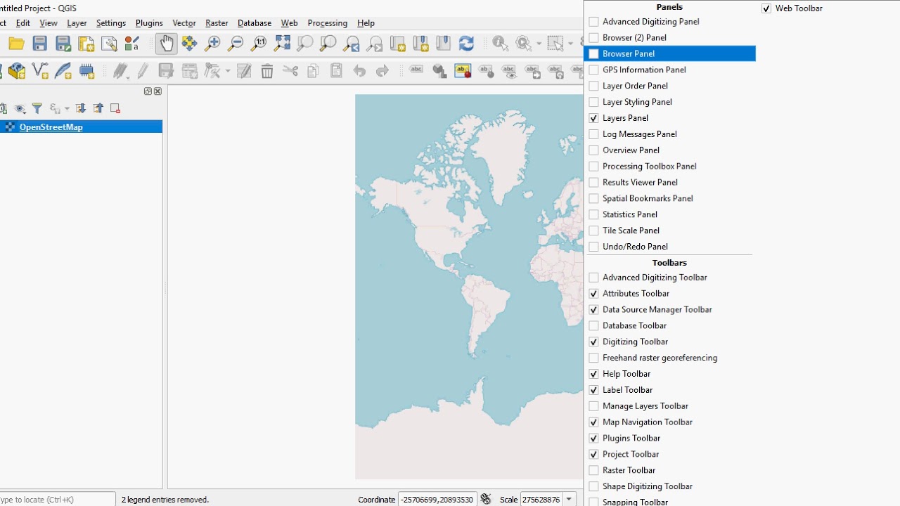 QGIS Activating Toolbars or Windows - YouTube