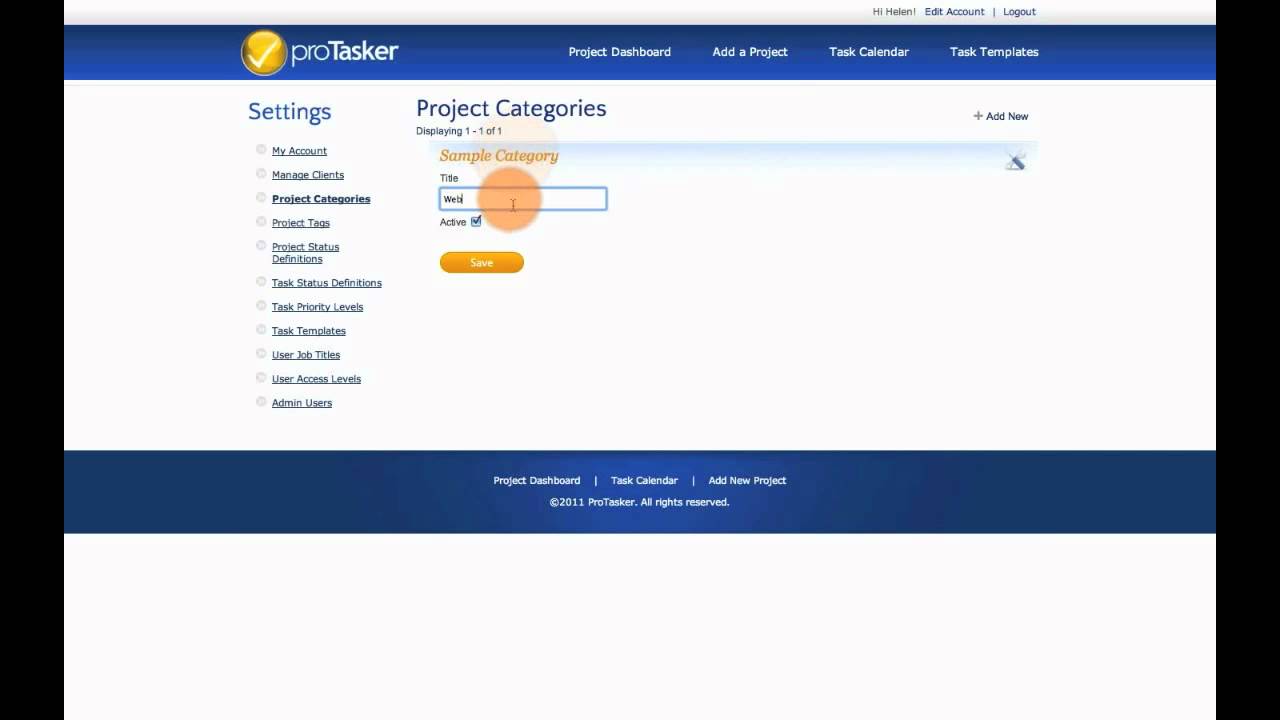 Manage Project Categories in ProTasker Project Management Software - YouTube