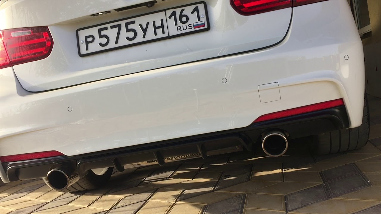 sport + exhaust downpipe m performance bmw f30 320i - YouTube