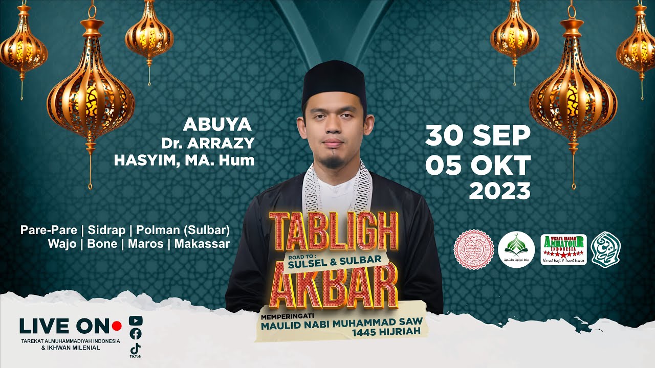 Live Buya Arrazy Hasyim Ceramah Maulid di AMHA Tour Makassar - YouTube