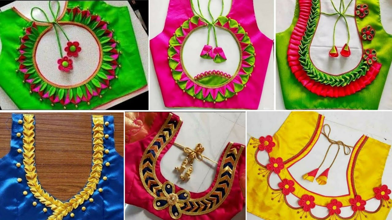 Patch Work Blouse Design Ideas|Blouse Back Neck Designs |Beautiful and ...