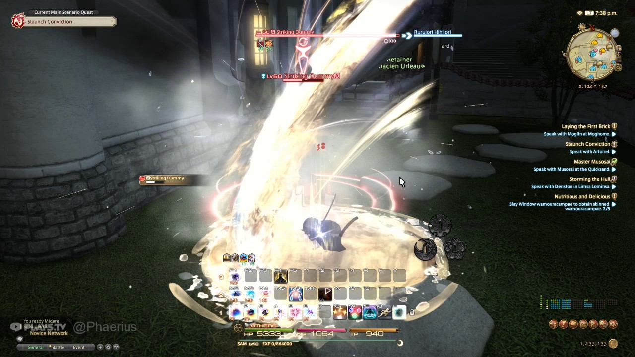 Samurai Rotation at 50 with AoE Combos - YouTube