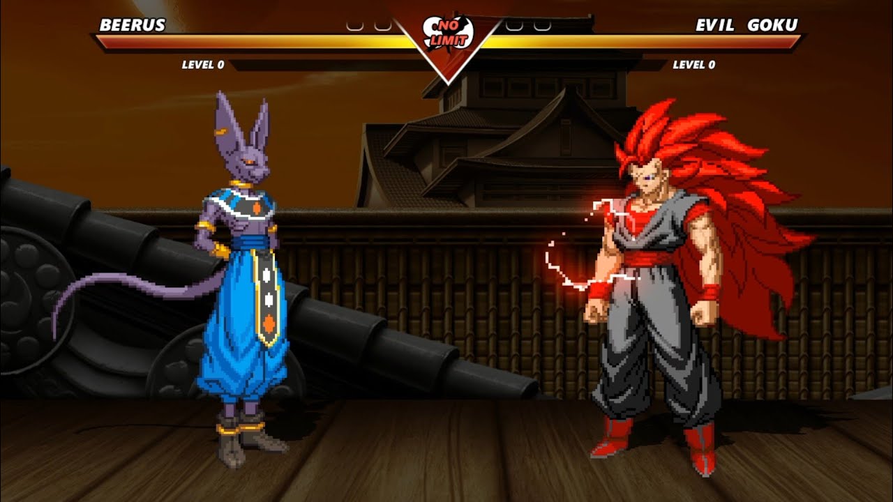 BEERUS vs EVIL GOKU - High Level Awesome Fight! - YouTube
